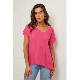Le Monde du Lin Leinen-Bluse in Pink - 83% | Gr&ouml;&szlig;e 40/42 | Damen-blusen