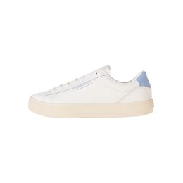Tommy Hilfiger Shoes Leder-Sneakers in Creme/ Hellblau - 55% | Gr&ouml;&szlig;e 36 | Damen-sneakers