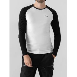 4F Longsleeve in Wei&szlig;/ Schwarz - 40% | Gr&ouml;&szlig;e M | Herrenshirts
