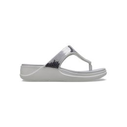 Crocs Zehentrenner "Boca Sequin Wedge" in Grau - 66% | Gr&ouml;&szlig;e 34/35 | Damen-sandalen