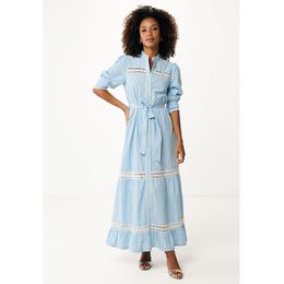 Mexx Kleid in Hellblau/ Wei&szlig; - 56% | Gr&ouml;&szlig;e 36 | Damen-kleider