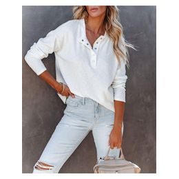 Milan Kiss Bluse in Wei&szlig; - 46% | Gr&ouml;&szlig;e L | Damen-blusen