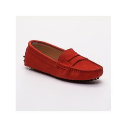 CHARLES & SMITH Leder-Mokassins "Thandie" in Rot - 57% | Gr&ouml;&szlig;e 37 | Damen-schuhe-halbschuhe