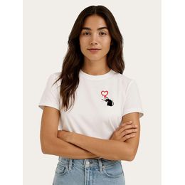 WOOOP Shirt "Banksy Love Rat" in Wei&szlig; - 54% | Gr&ouml;&szlig;e L | Damen-tops