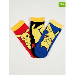 Pok&eacute;mon Pok&eacute;mon 3er-Set: Socken "Pok&eacute;mon" in Rot/ Schwarz/ Blau - 28% | Gr&ouml;&szlig;e 27-30 | Kinder-socken-strumpfhosen