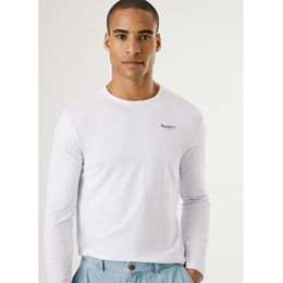 Pepe Jeans Longsleeve in Wei&szlig; - 41% | Gr&ouml;&szlig;e XL | Herrenshirts