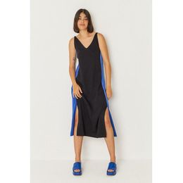 skfk by skunkfunk SKFK Kleid "Uda" in Schwarz/ Blau - 53% | Gr&ouml;&szlig;e 36 | Damen-kleider
