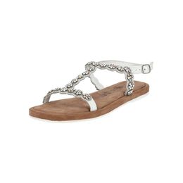 Lazamani Leder-Sandalen in Silber/ Wei&szlig; - 57% | Gr&ouml;&szlig;e 40 | Damen-sandalen