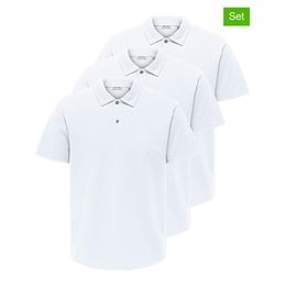 Only & Sons ONLY & SONS 3er-Set: Poloshirts "Gordon" in Wei&szlig; - 68% | Gr&ouml;&szlig;e L | Herren-plussize