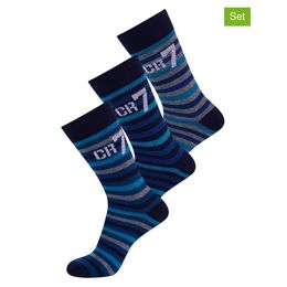 CR7 3er-Set: Socken in Dunkelblau/ Grau - 53% | Gr&ouml;&szlig;e 35-39 | Kinder-socken-strumpfhosen