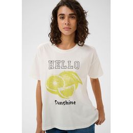 Kaffe Shirt in Creme/ Gelb - 36% | Gr&ouml;&szlig;e XL | Damen-tops