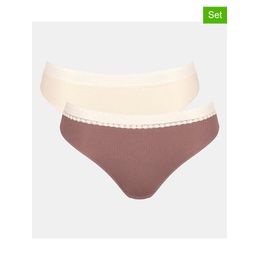 Sloggi 2er-Set: Slips in Creme/ Hellbraun - 36% | Gr&ouml;&szlig;e M | Damen-unterteile
