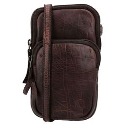HIDE & STITCHES Leder-Handytasche "Paint Rock" in Dunkelbraun - (B)10 x (H)17,5 x (T)4 cm - 64% | Damen-handytaschen