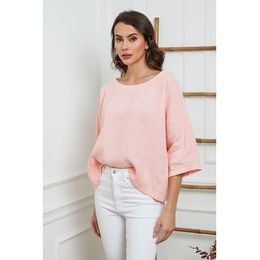 Fleur de Lin Leinen-Bluse "Georginia" in Rosa - 78% | Gr&ouml;&szlig;e M | Damen-blusen