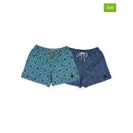 The Time of Bocha 2er-Set: Badeshorts in Blau - 78% | Gr&ouml;&szlig;e XL | Herren-bademode-sport