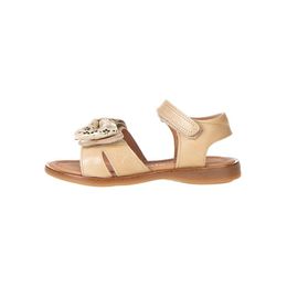 POM POM Leder-Sandalen in Beige/ Gold - 72% | Gr&ouml;&szlig;e 26 | Kindersandalen