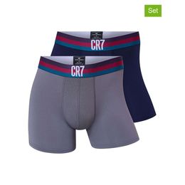 CR7 2er-Set: Boxershorts in Dunkelblau/ Grau - 59% | Gr&ouml;&szlig;e XL | Herren-waesche