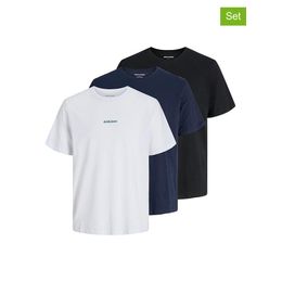 Jack & Jones Jack & Jones 3er-Set: Shirts in Wei&szlig;/ Dunkelblau/ Schwarz - 28% | Gr&ouml;&szlig;e XL | Herren-plussize