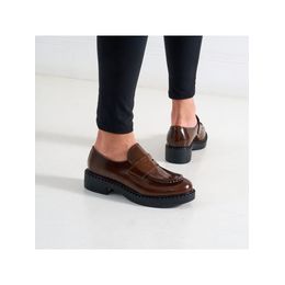 British Passport Leder-Mokassins "Penny" in Braun - 56% | Gr&ouml;&szlig;e 41 | Damen-schuhe-halbschuhe