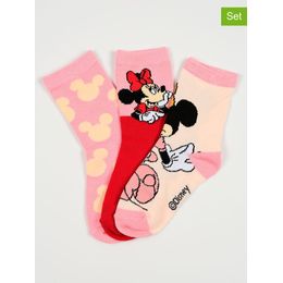 Disney Minnie Mouse 3er-Set: Socken "Minnie" in Rosa/ Rot - 14% | Gr&ouml;&szlig;e 31-34 | Kinder-socken-strumpfhosen