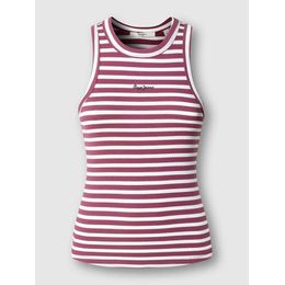 Pepe Jeans Top "Marian" in Pink/ Wei&szlig; - 32% | Gr&ouml;&szlig;e XS | Damen-tops