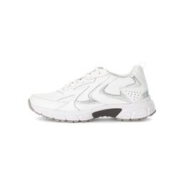 Gabor Leder-Sneakers in Wei&szlig;/ Silber - 57% | Gr&ouml;&szlig;e 39 | Damen-sneakers