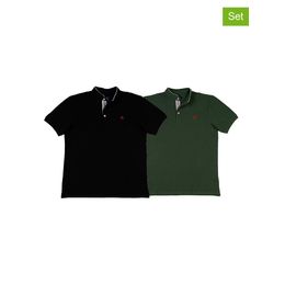 The Time of Bocha 2er-Set: Poloshirts in Gr&uuml;n/ Schwarz - 80% | Gr&ouml;&szlig;e M | Herren-plussize