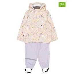 Mikk-line 2tlg. Regenoutfit in Beige/ Lila - 47% | Gr&ouml;&szlig;e 152 | Kinder-outdoor-jacken