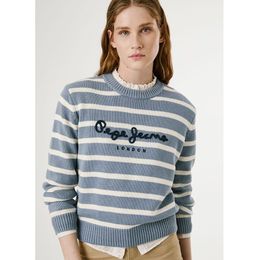 Pepe Jeans Pullover "Caprice" in Blaugrau/ Creme - 43% | Gr&ouml;&szlig;e L | Damen-pullover-cardigans