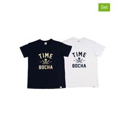 The Time of Bocha 2er-Set: Shirts in Wei&szlig;/ Schwarz - 80% | Gr&ouml;&szlig;e M | Herren-plussize