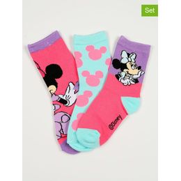 Disney Minnie Mouse 3er-Set: Socken "Minnie" in Pink/ T&uuml;rkis - 28% | Gr&ouml;&szlig;e 27-30 | Kinder-socken-strumpfhosen