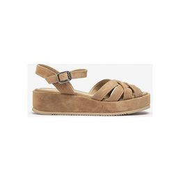 Unisa Leder-Keilsandaletten in Beige - 61% | Gr&ouml;&szlig;e 38 | Damen-sandalen