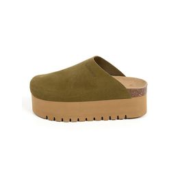 billowy Leder-Clogs in Khaki - 54% | Gr&ouml;&szlig;e 40 | Damen-pantoletten