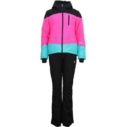 Peak Mountain 2tlg. Ski-/ Snowboardoutfit "Acorse" in Pink/ Blau/ Schwarz - 78% | Gr&ouml;&szlig;e L | Damen-outdoorjacken