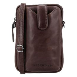 HIDE & STITCHES Leder-Handytasche "Porto" in Dunkelbraun - (B)13 x (H)19 x (T)2 cm - 65% | Damen-handytaschen
