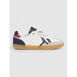 Pepe Jeans Footwear Leder-Sneakers "Ball Origin" in Wei&szlig;/ Grau/ Dunkelblau - 56% | Gr&ouml;&szlig;e 43 | Herrensneakers