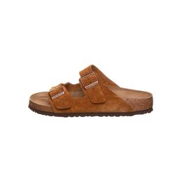 Birkenstock Leder-Pantoletten "Arizona" in Hellbraun - Weite N - 19% | Gr&ouml;&szlig;e 43 | Herren-hausschuhe