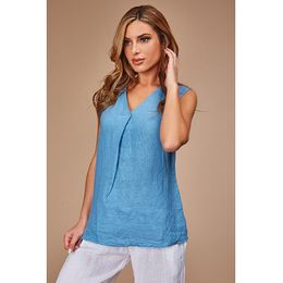 Le Monde du Lin Leinen-Top in Blau - 83% | Gr&ouml;&szlig;e 38/40 | Damen-tops