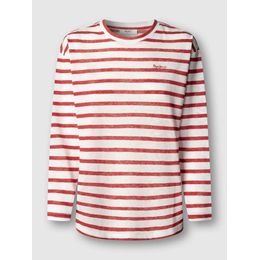 Pepe Jeans Longsleeve "Marlen" in Wei&szlig;/ Rot - 40% | Gr&ouml;&szlig;e S | Damen-tops