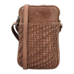 HIDE & STITCHES Leder-Handytasche "Inspired by illusion" in Braun - (B)12 x (H)20 x (T)4 cm - 62% | Damen-handytaschen