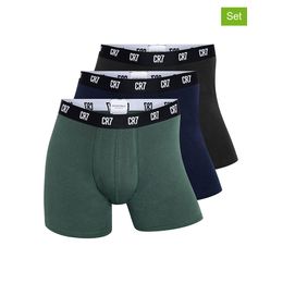 CR7 3er-Set: Boxershorts in Khaki/ Schwarz/ Dunkelblau - 59% | Gr&ouml;&szlig;e L | Herren-waesche