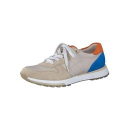 Paul Green Leder-Sneakers in Beige/ Blau - 63% | Gr&ouml;&szlig;e 36 | Damen-sneakers