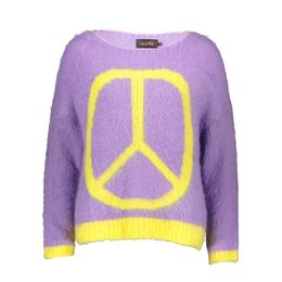 miss goodlife Pullover "Peace" in Lila/ Gelb - 81% | Gr&ouml;&szlig;e XL | Damen-pullover-cardigans