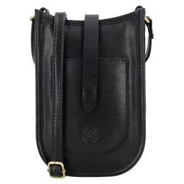 HIDE & STITCHES Leder-Handytasche "Jura" in Schwarz - (B)12 x (H)17 x (T)4 cm - 65% | Damen-handytaschen