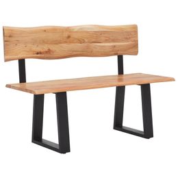 Livetastic Sitzbank, Schwarz, Akazie, Holz, Metall, Akazie, vollmassiv, Holz, 2-Sitzer, 120x85x50 cm, Esszimmer, B&auml;nke, Sitzb&auml;nke
