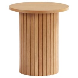 Xora Beistelltisch, Eiche, Holz, Holzwerkstoff, Eiche, furniert, rund, rund, 40x45x40 cm, Wohnzimmer, Wohnzimmertische, Beistelltische