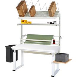 Rau Packtischsystem 04 Werbank-Serie adlatus 600, B 1500 x T 700 x H 740-1140 mm, HPL-Platte, bis 600 kg