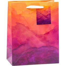 Geschenkt&uuml;te TSI Abendrot, Format A5, mit Trageband und Beschriftungsk&auml;rtchen, B 180 x T 100 x H 230 mm, PP-Folie, orange-rot, 6 St&uuml;ck