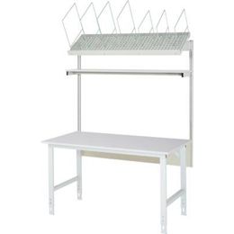 Rau Packtischsystem 01 Arbeitstisch-Serie Tom, B 1500 x T 800 x H 760-1080 mm, Melamin-Platte, bis 500 kg