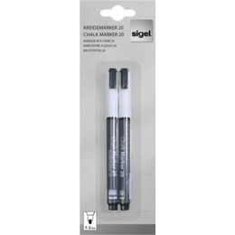 Sigel Hochwertige Kreidemarker, 1 - 2 mm, wei&szlig;, 2 St&uuml;ck